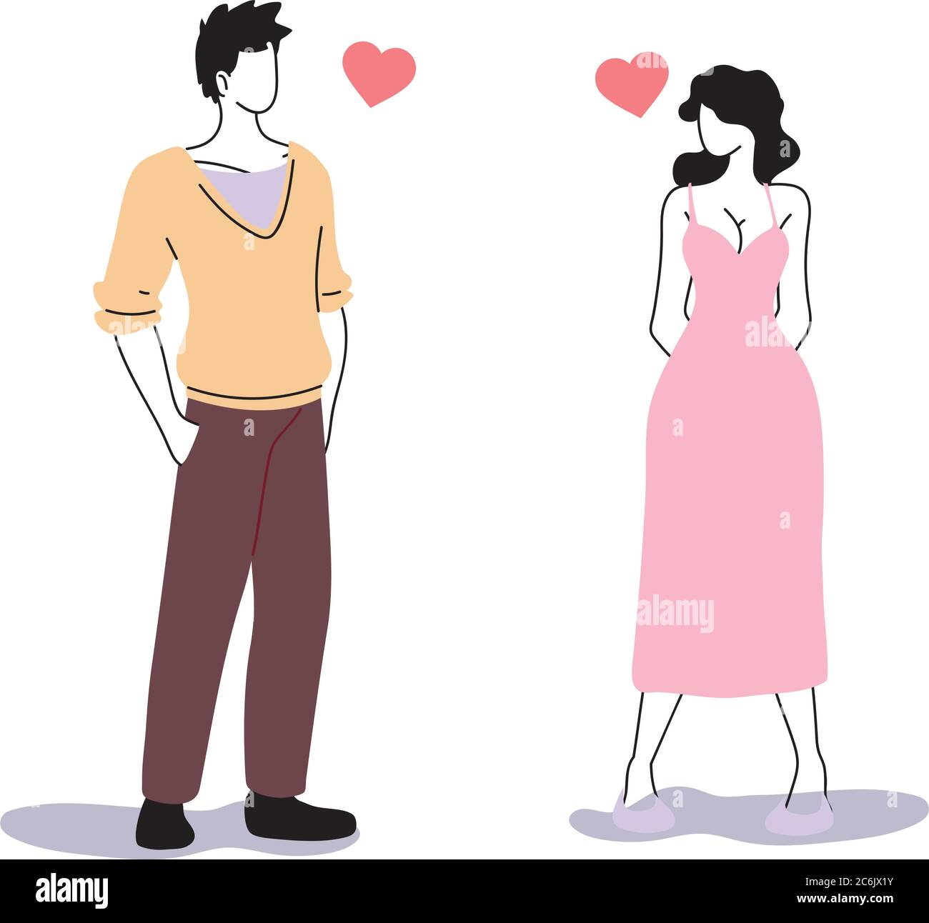 young boyfriends in love online vector illustration desing Stock Vector ...