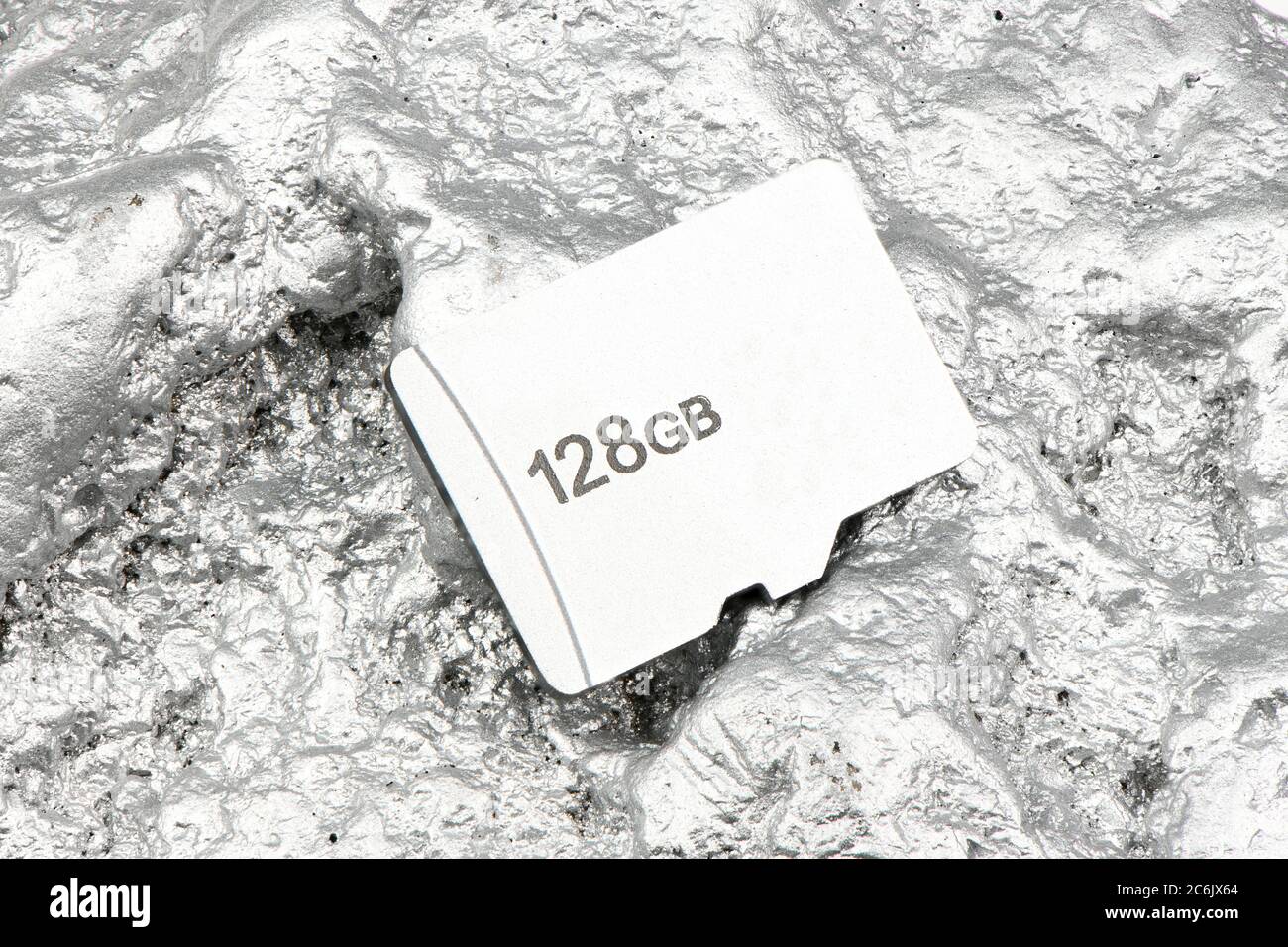 SD memory card isolated on silver background. High resolution photo ...