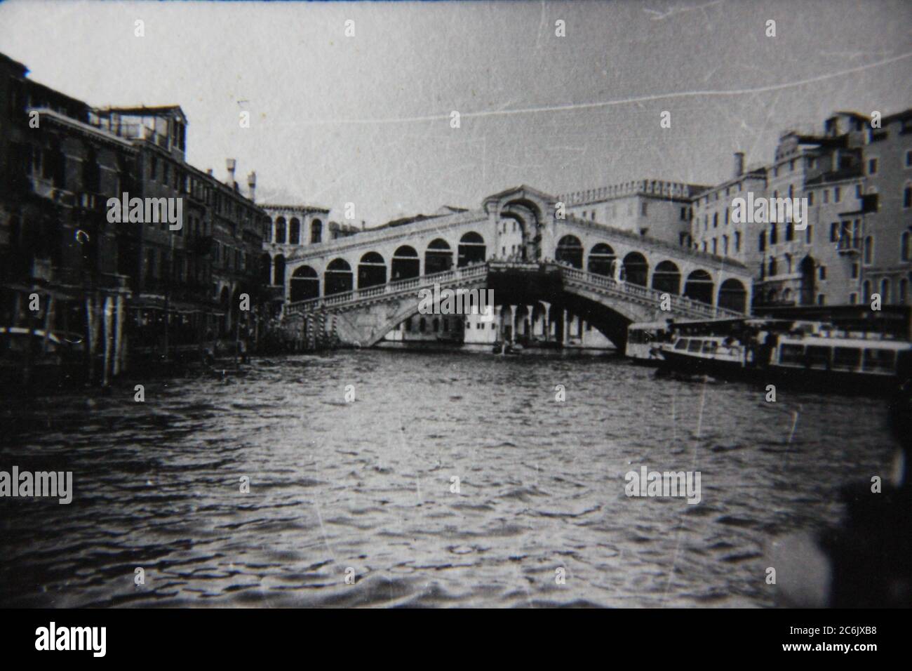 Fine 70s vintage old tourist photo of the charming Rialto Bridge in ...