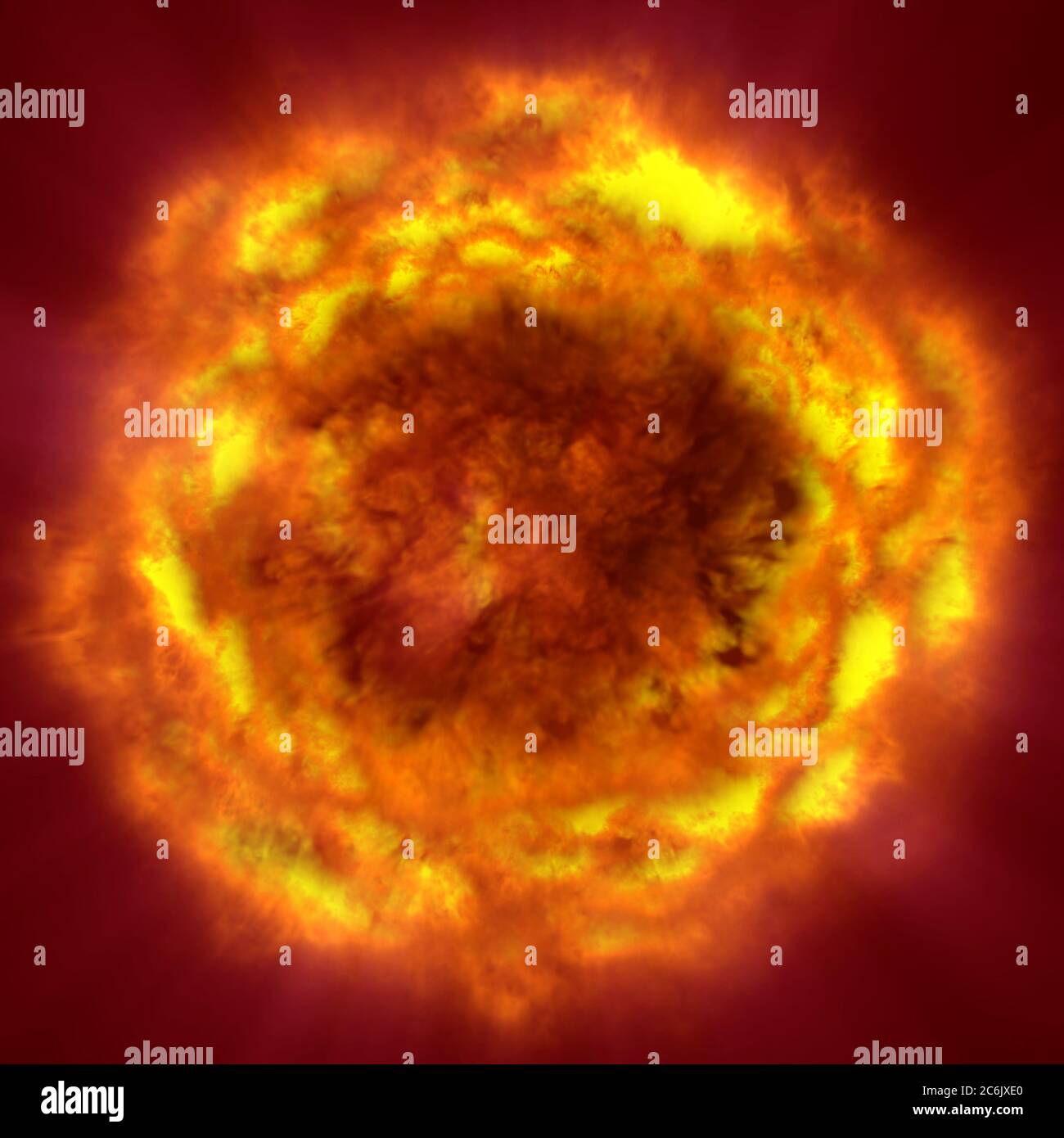 fire flame ball explosion in space, abstract illustration Stock Photo ...
