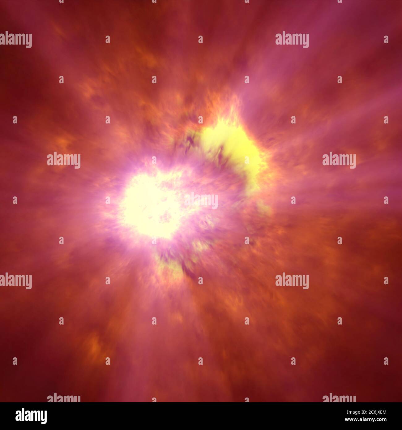 fire flame ball explosion in space, abstract illustration Stock Photo ...