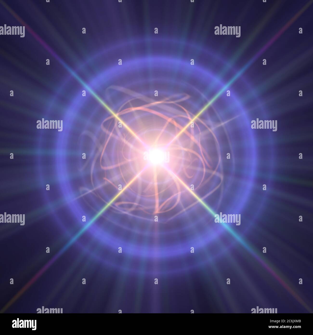 Highly magnetized rotating neutron star, abstract illustration Stock ...