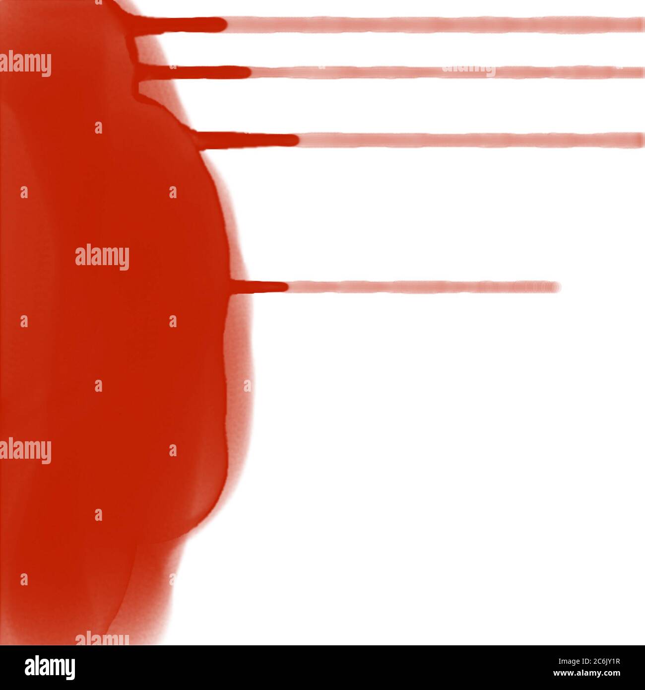 Red alcohol ink watercolor texture on white paper background. Liquid ...