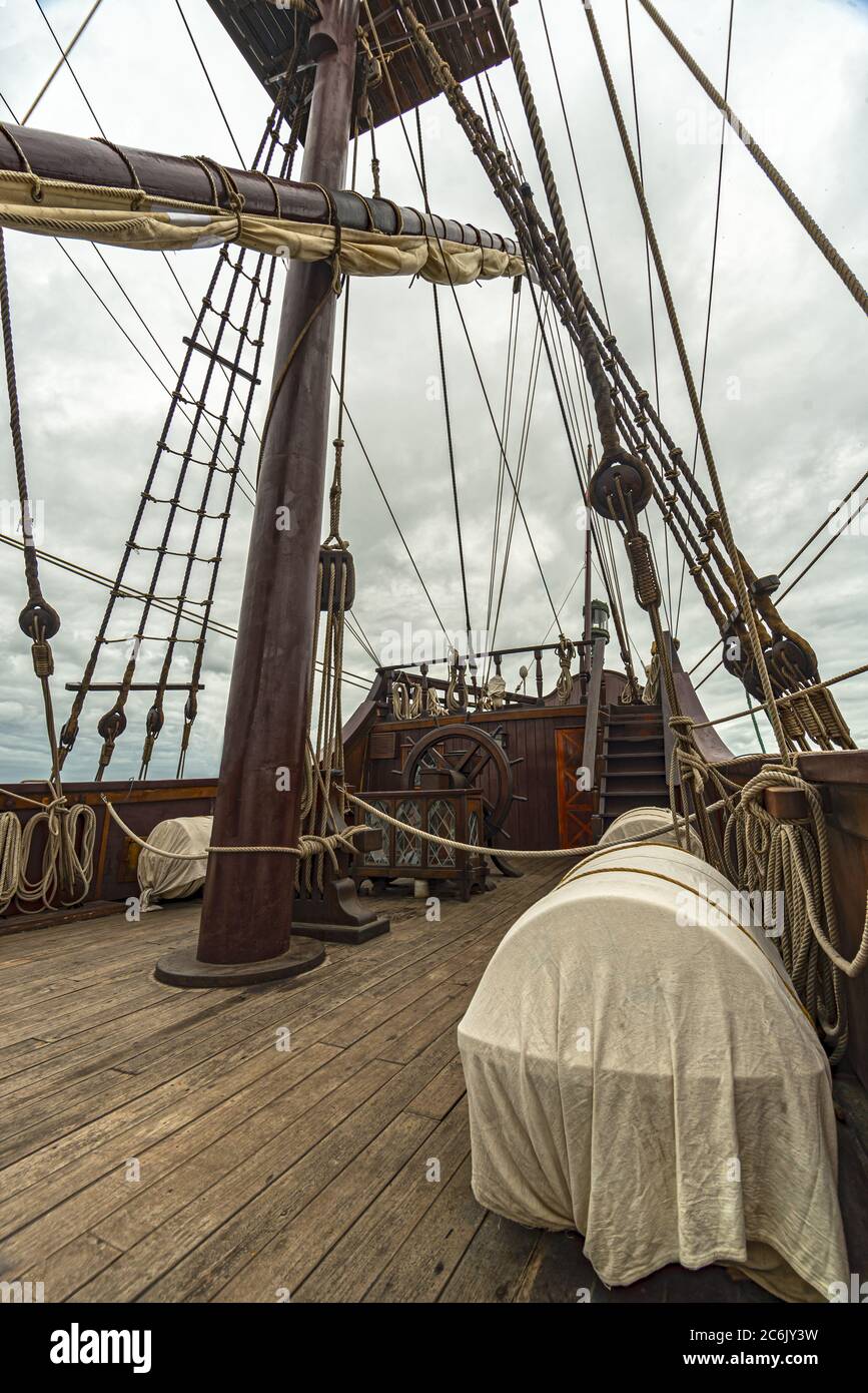 the deck of a galleon Stock Photo - Alamy
