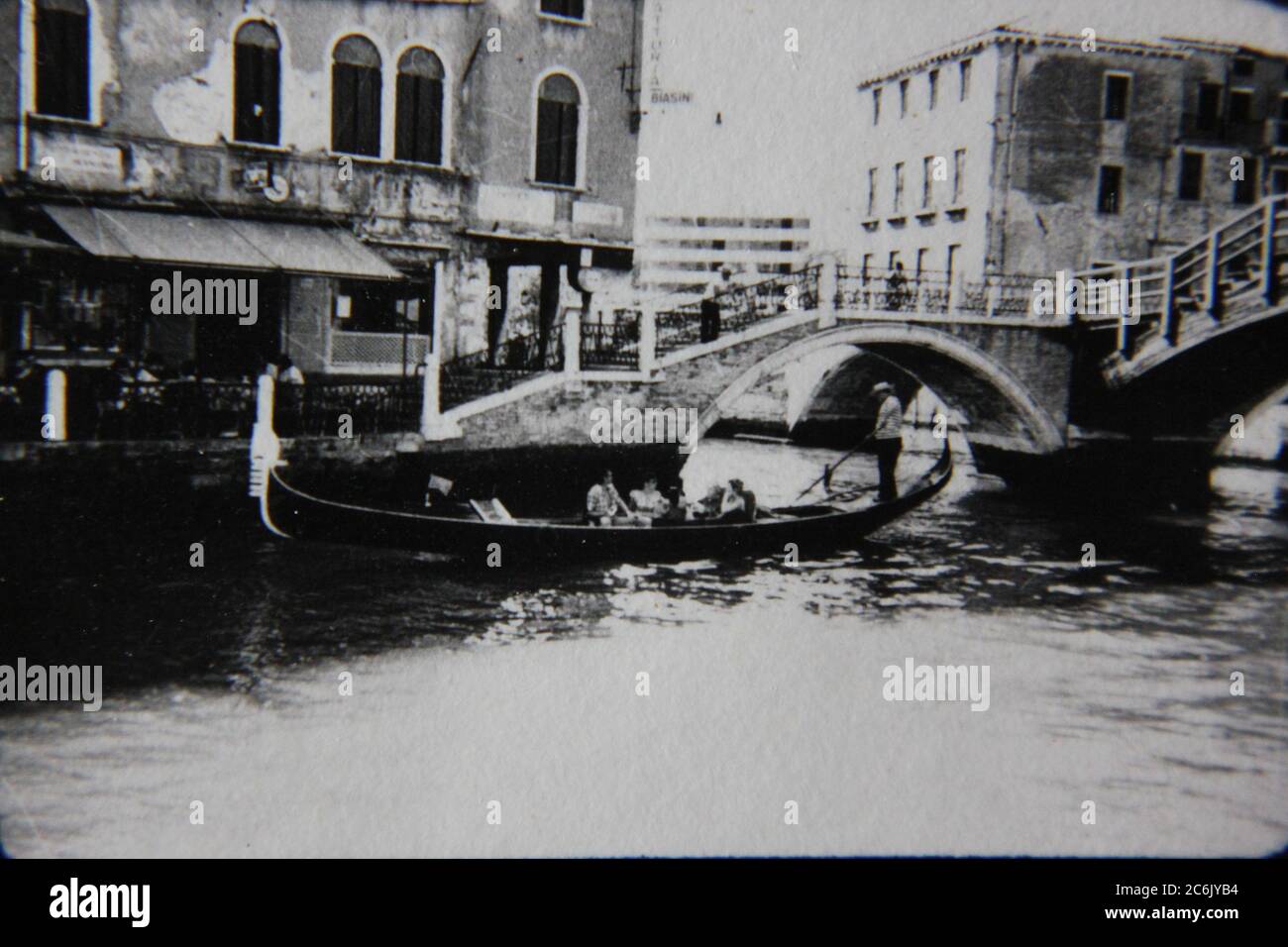 Fine 70s vintage old tourist photo of a charming bridge in Venice ...