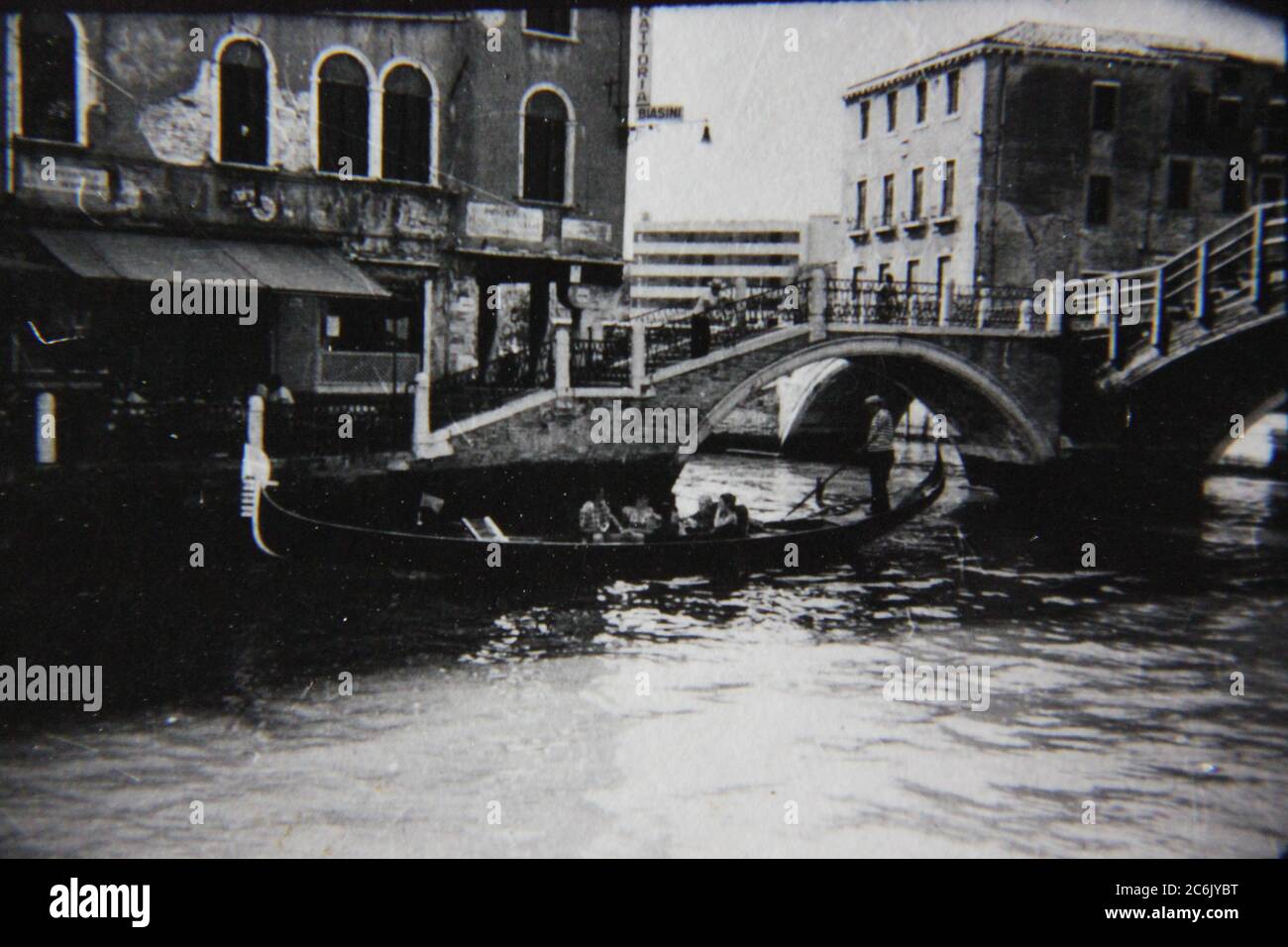 Fine 70s vintage old tourist photo of a charming bridge in Venice ...