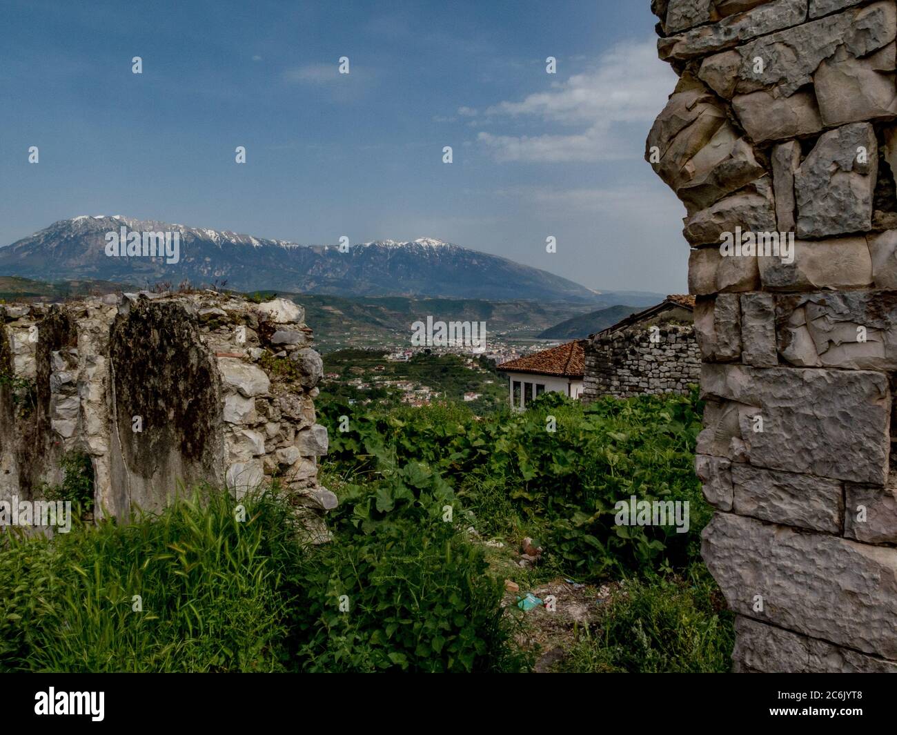 Berat Castle, Albania, historic Byzantine fortress ruins overlooking ...