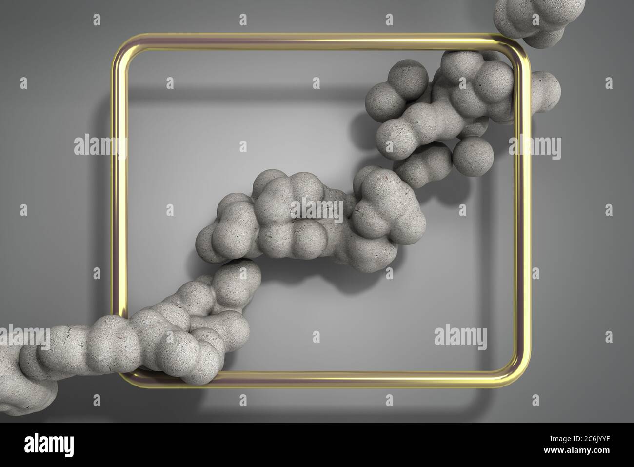 abstract light color frame as background with soft beton balls 3d ...