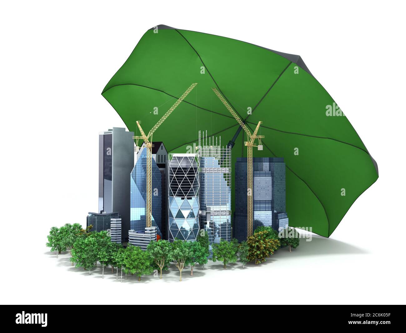 Modern risk management concept in construction industry 3d render on ...