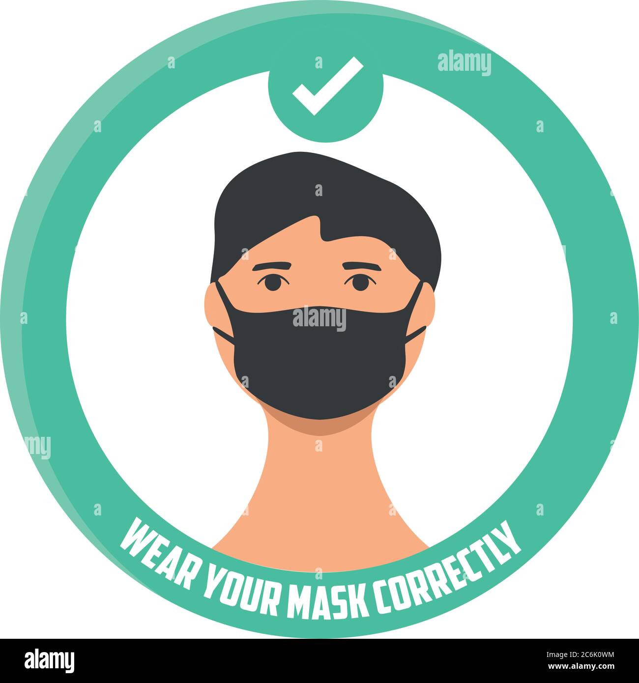 wear your mask correctly, right way to wear a mask vector illustration ...