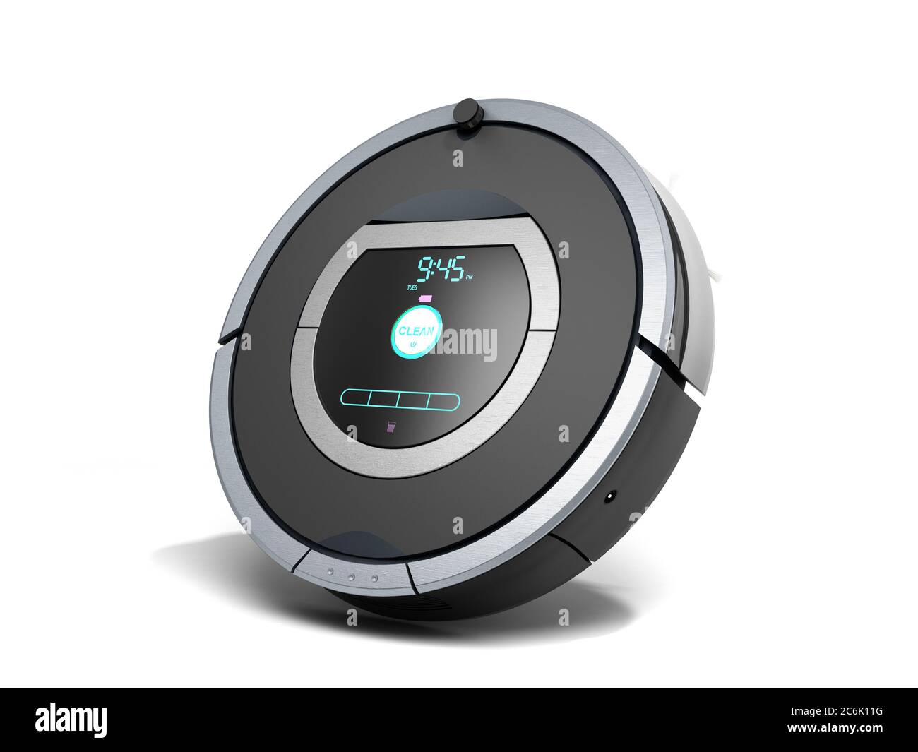 smart robotic vacuum cleaner 3d render on white Stock Photo - Alamy