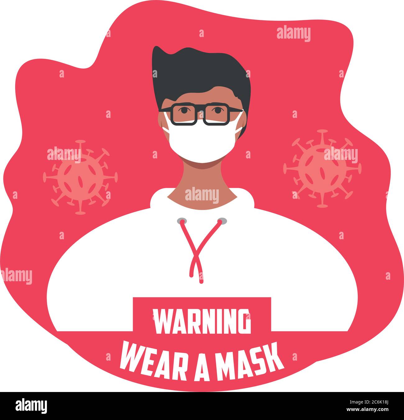 warning sign recommend use of protective face mask, wear at mask vector ...