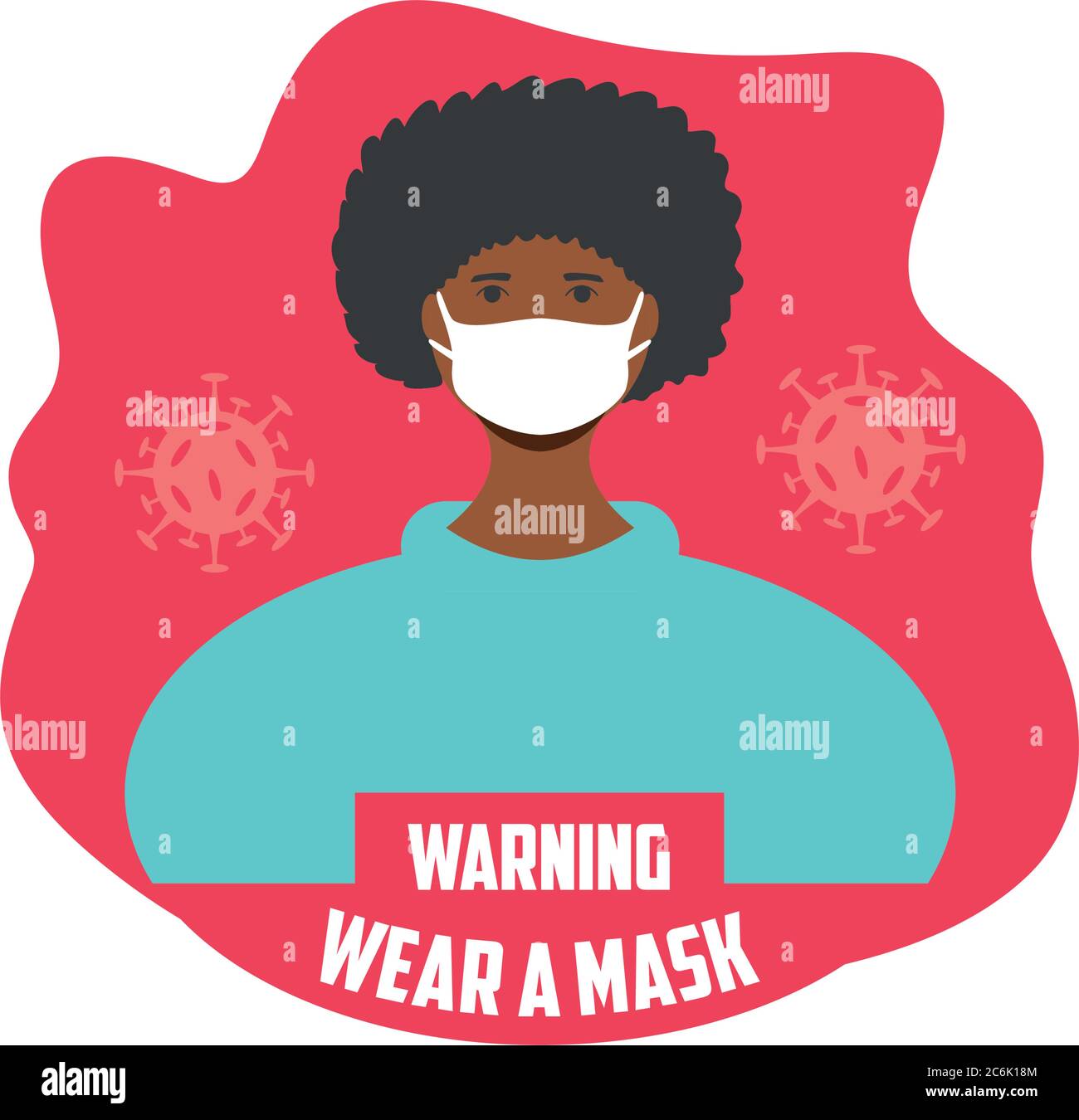 warning sign recommend use of protective face mask, wear at mask vector ...