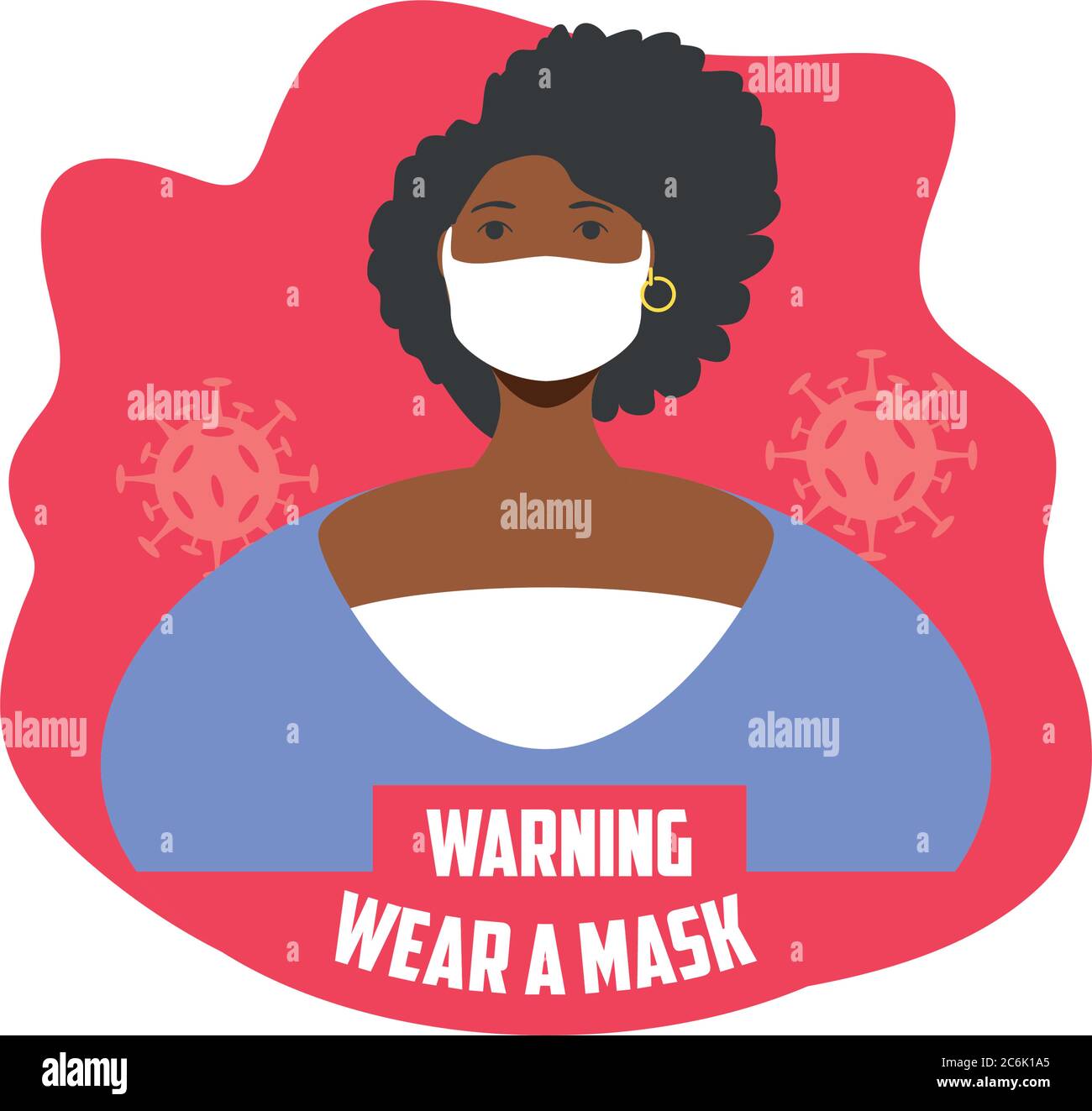 warning sign recommend use of protective face mask, wear at mask vector ...