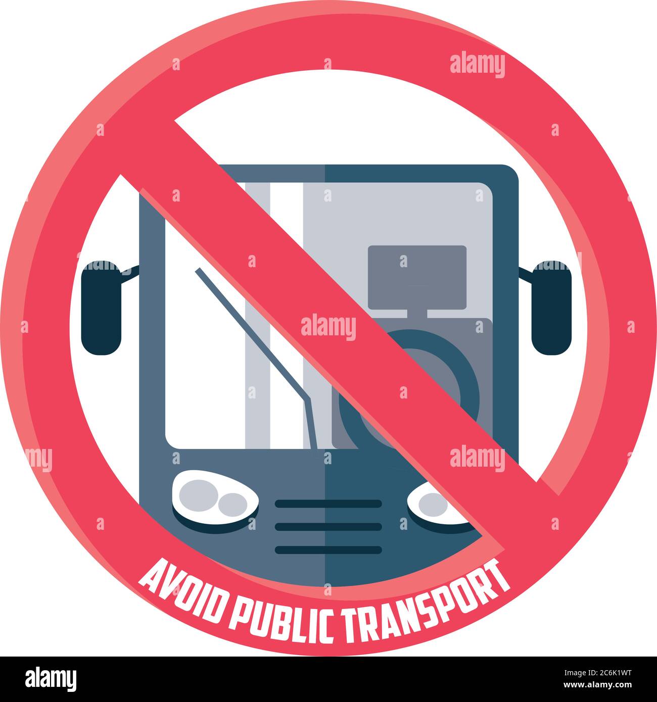 avoid public transport, warning sign vector illustration design Stock ...