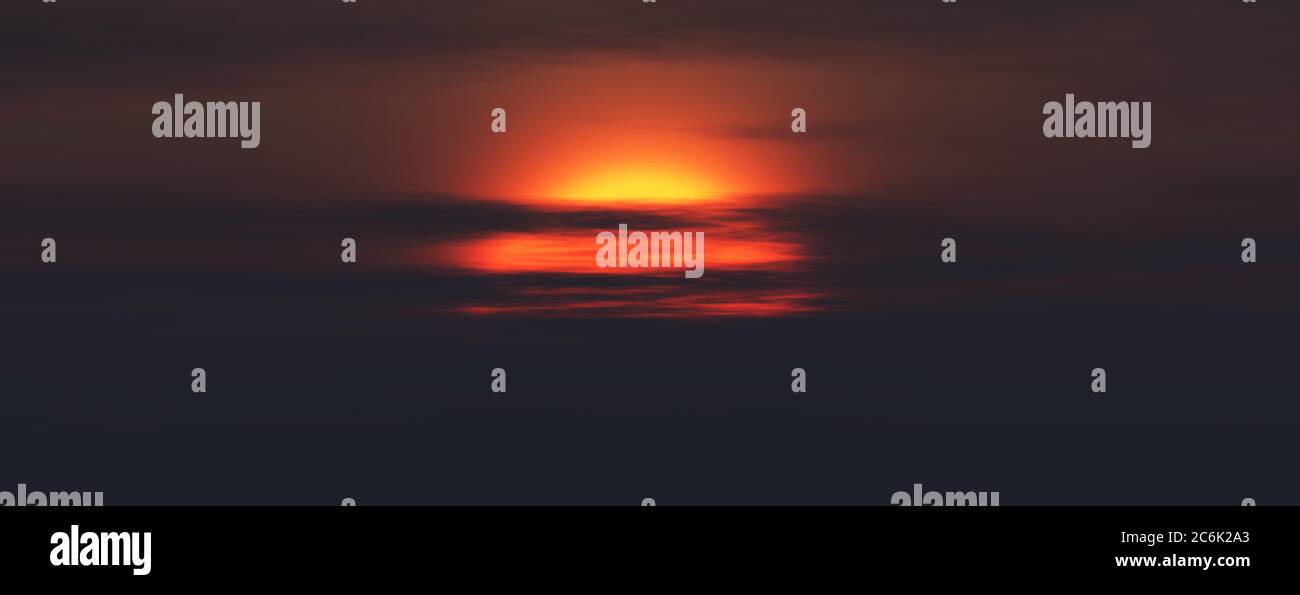 big large sun sunrise sunset, 3d render illustration Stock Photo - Alamy