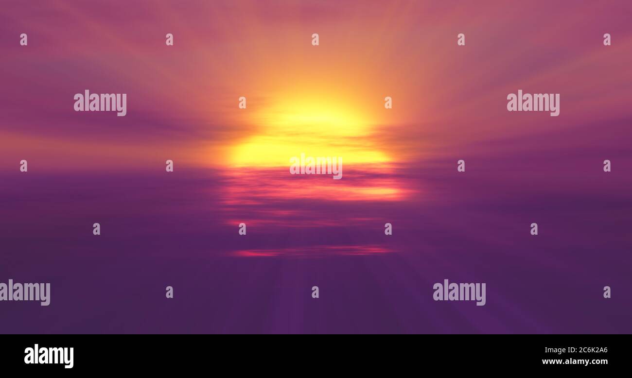 big large sun sunrise sunset, 3d render illustration Stock Photo - Alamy