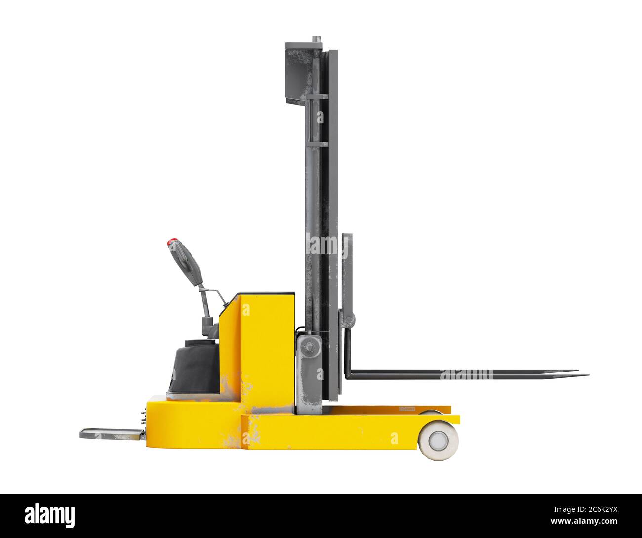 Forklift loader isolated 3D render on white no shadow Stock Photo - Alamy
