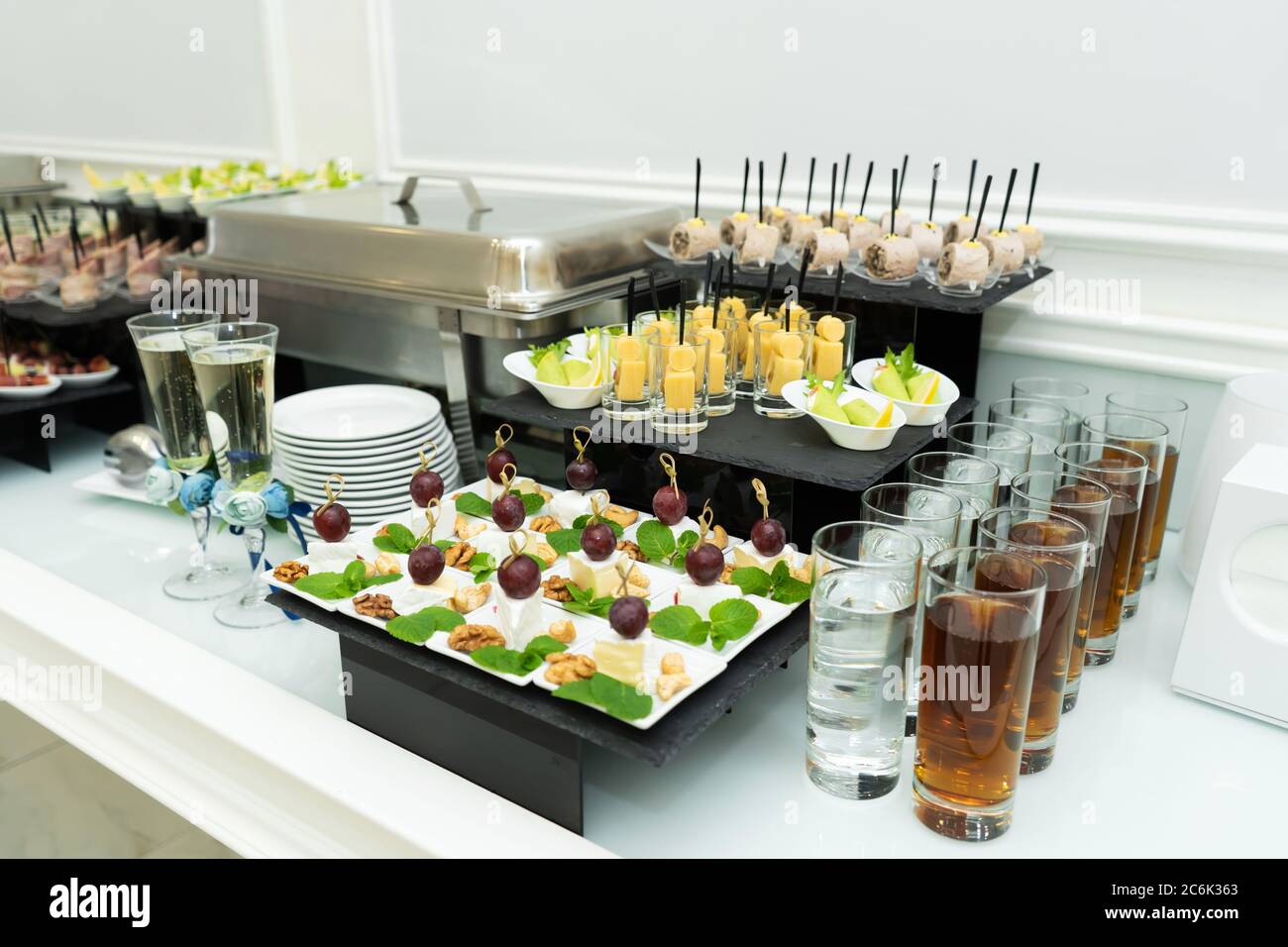 Festive buffet table with many snacks and appetizers Stock Photo - Alamy