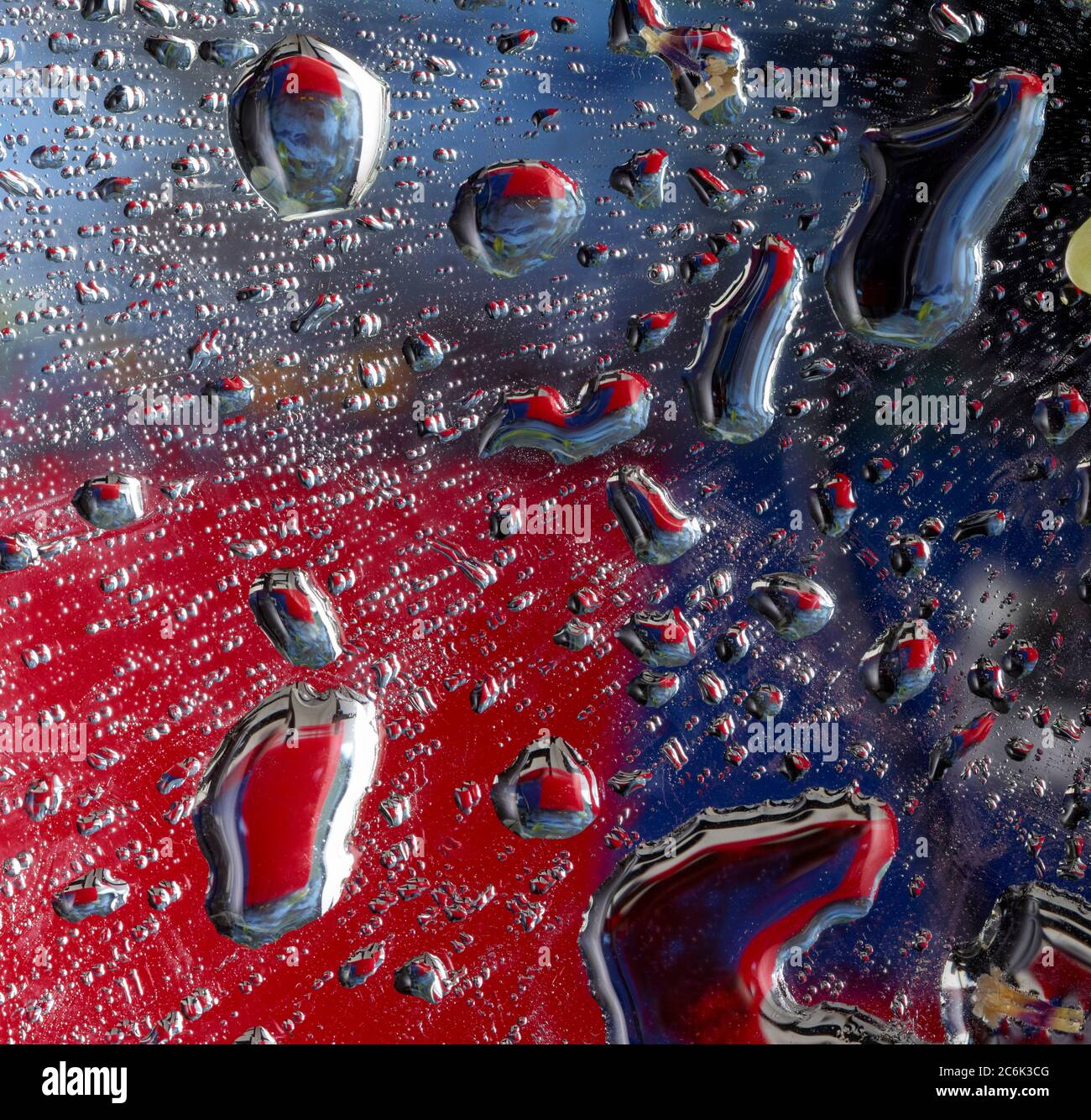 Colour infused water droplets, bubbles, natural environmental portrait ...