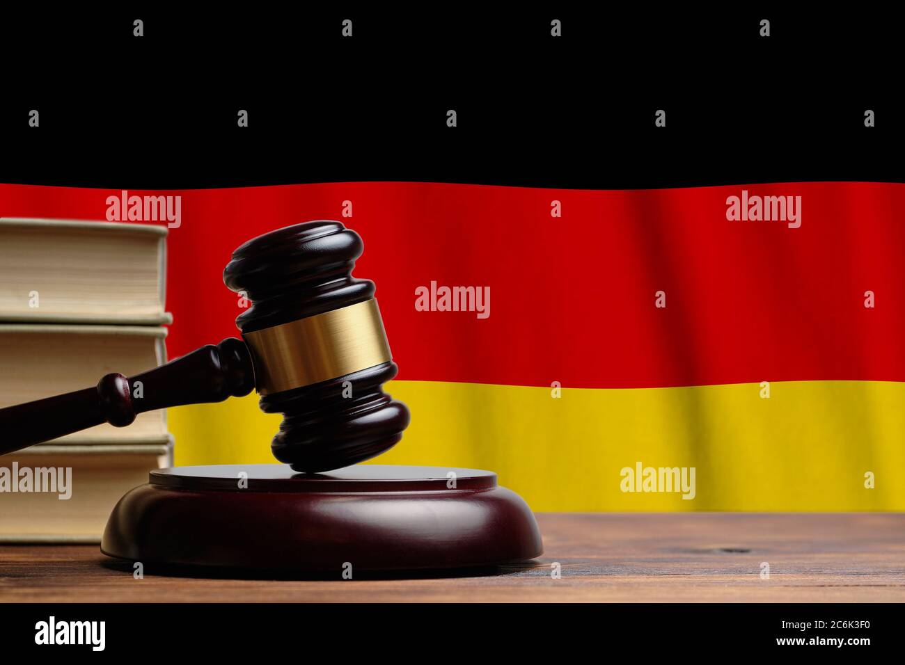Justice and court concept in Federal Republic of Germany. Judge hammer ...