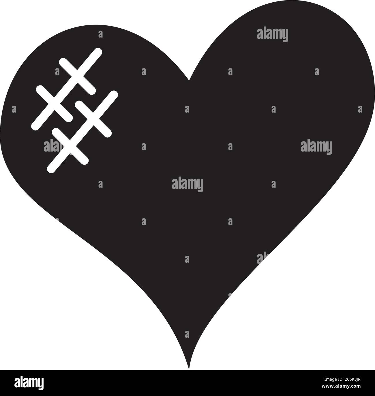 damage heart silhouette style icon design of love passion and romantic ...