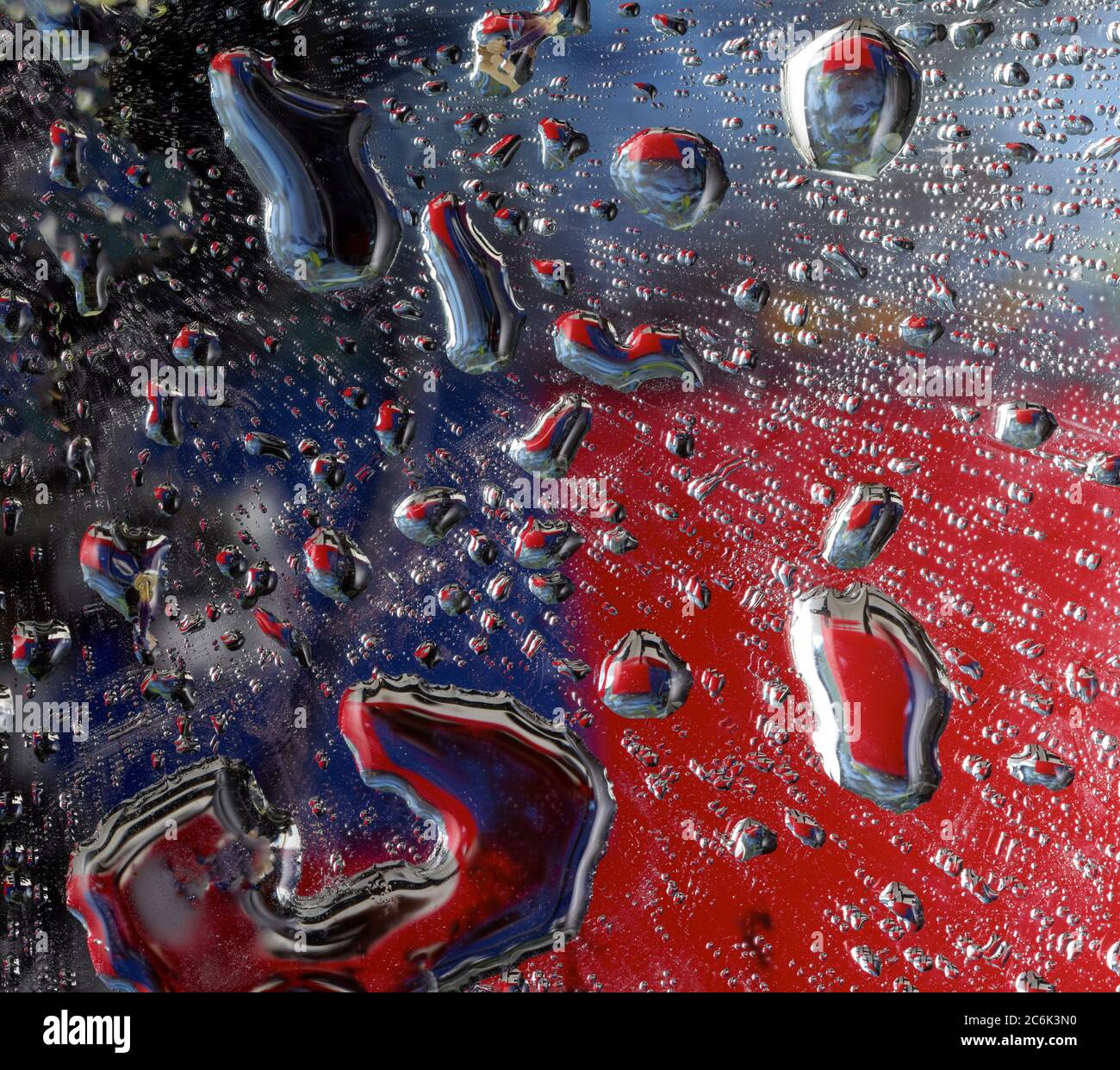 Colour infused water droplets, bubbles, natural environmental portrait ...