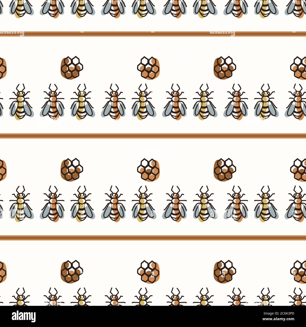 Seamless background bee and honeycomb gender neutral baby pattern ...
