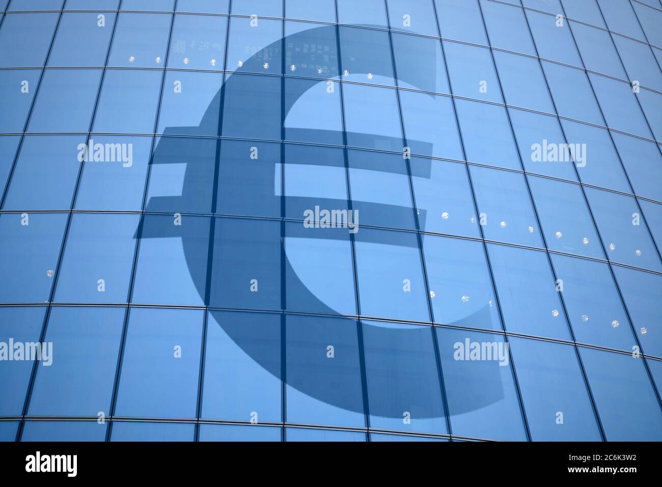 Abstract euro currency sign on the facade of a skyscraper Stock Photo ...