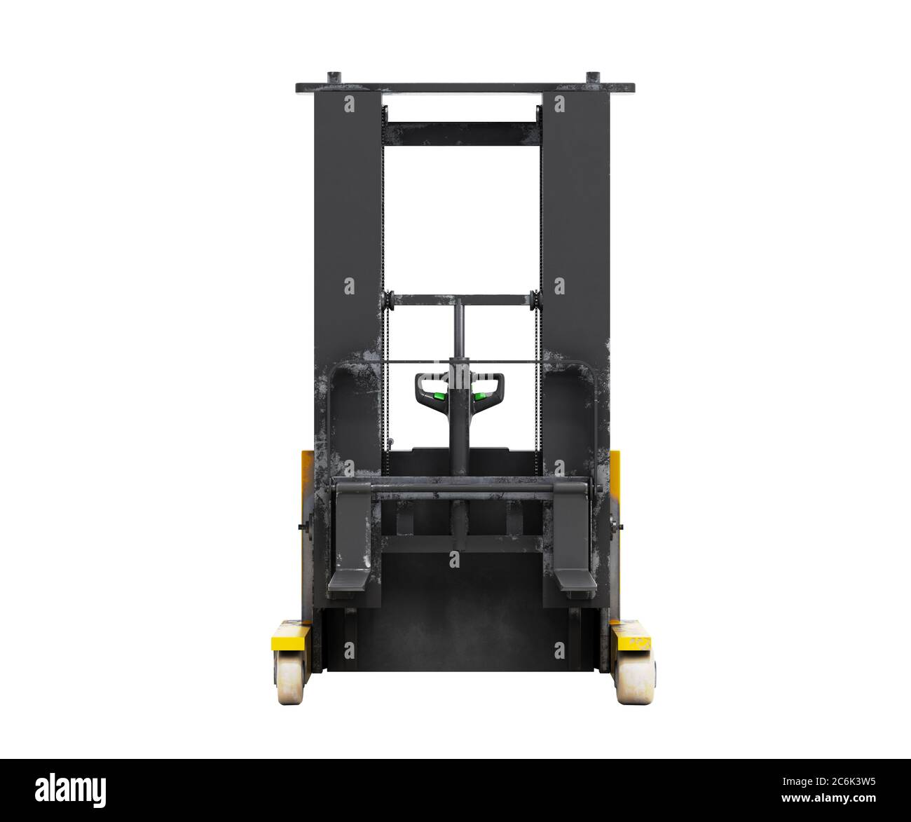 Forklift loader 3D render on white background no shadow Stock Photo - Alamy