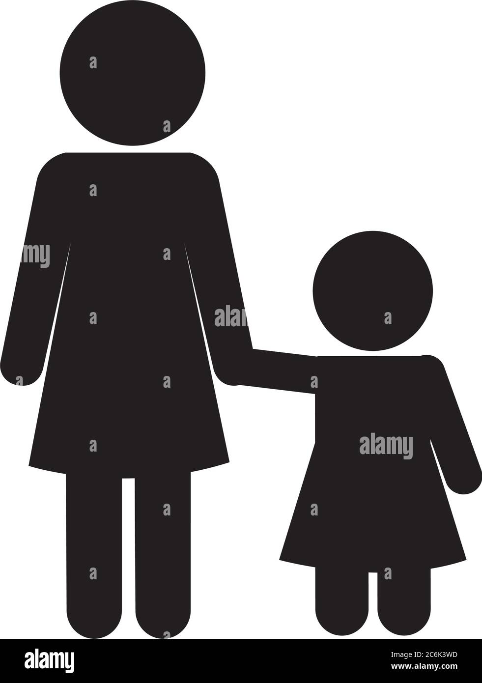 Mother with daughter avatar silhouette style icon design, Family ...