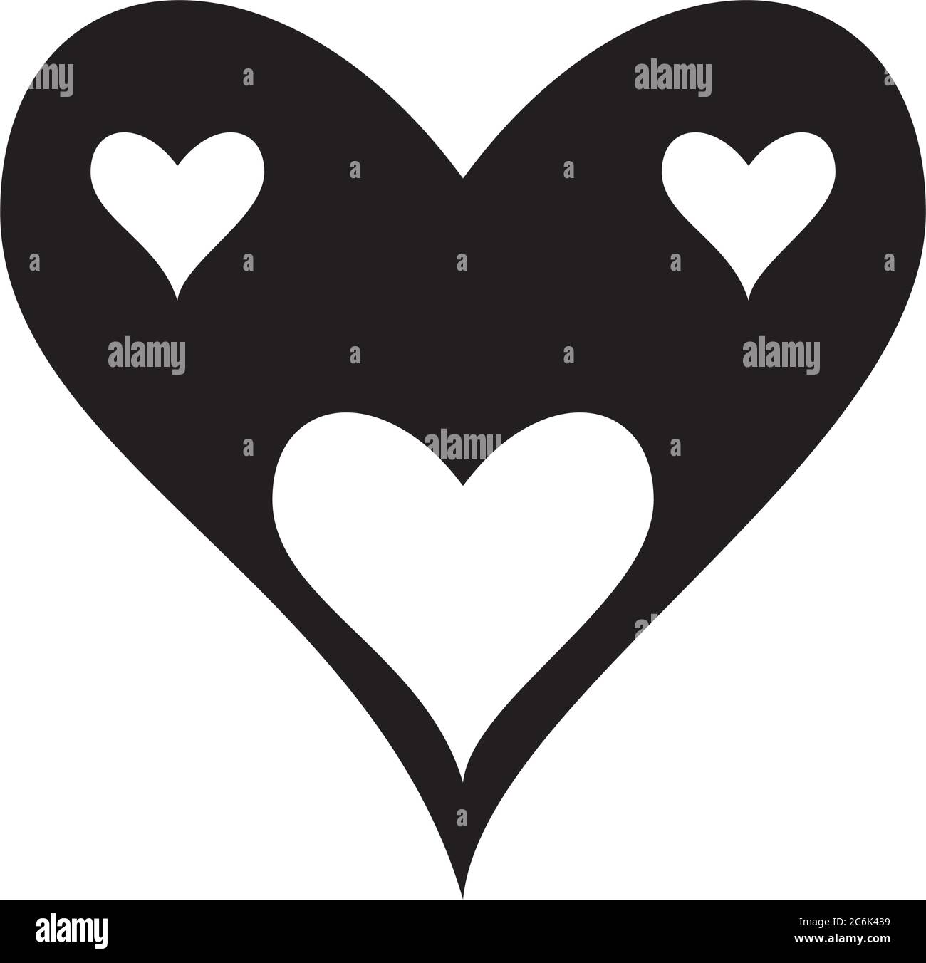 hearts inside heart silhouette style icon design of love passion and ...