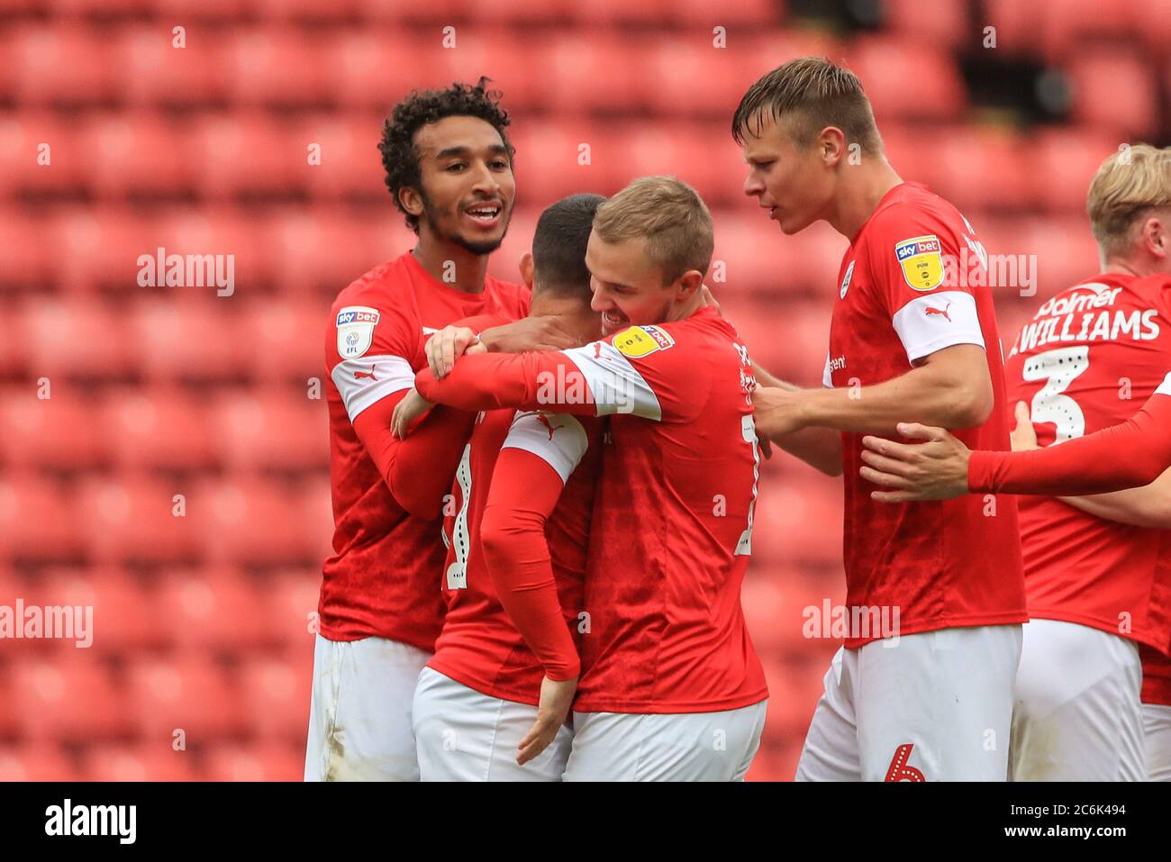 Conor Chaplin (11) of Barnsley celebrates his goal to make it 1-0 with ...