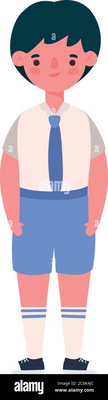 Boy kid cartoon with uniform design, Back to school eduacation class ...