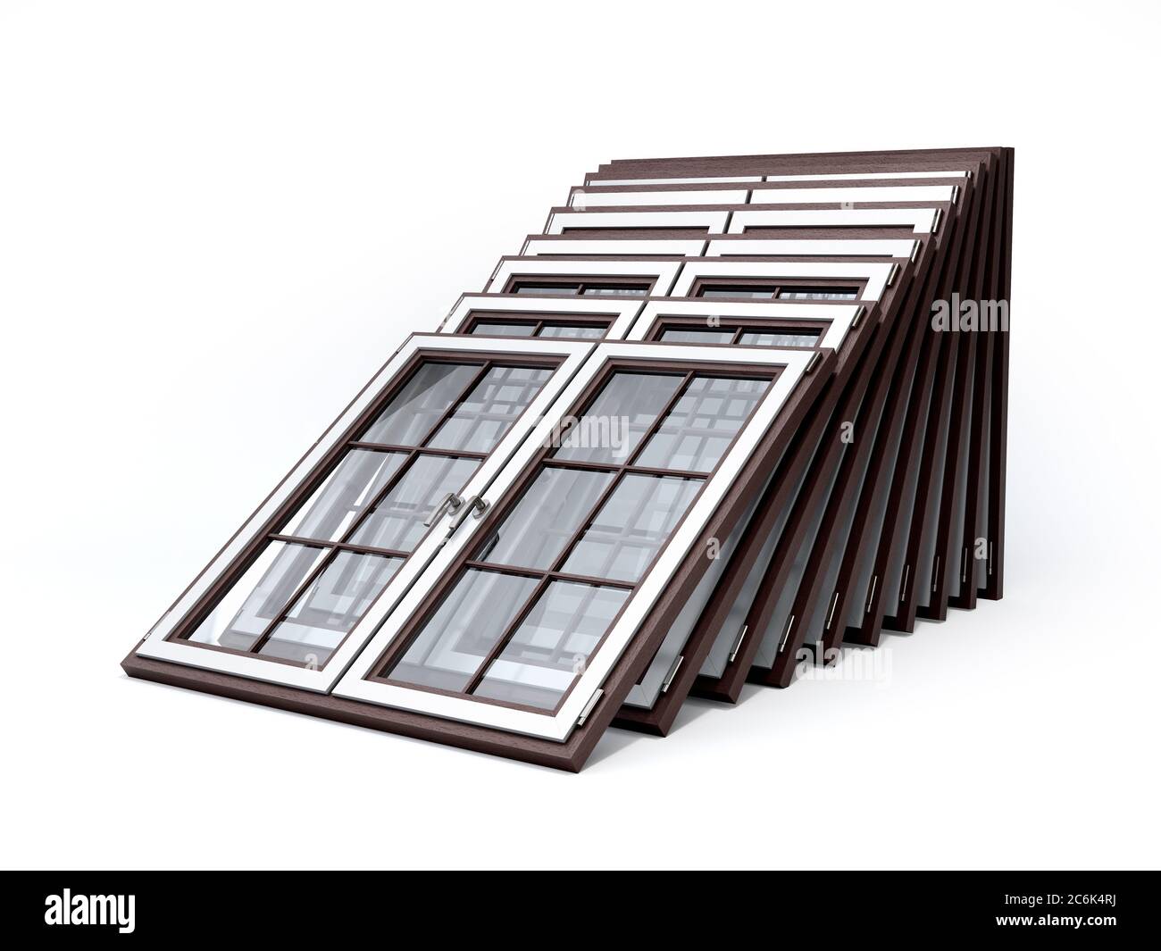 Stack of window sale promotion background 3d render on white Stock ...