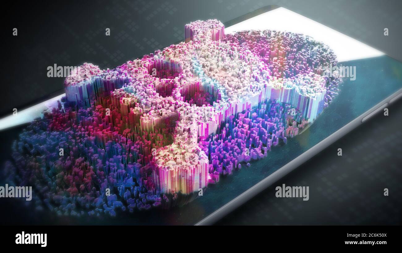 Color pirate skull on smartphone screen mobile hacking system breach ...