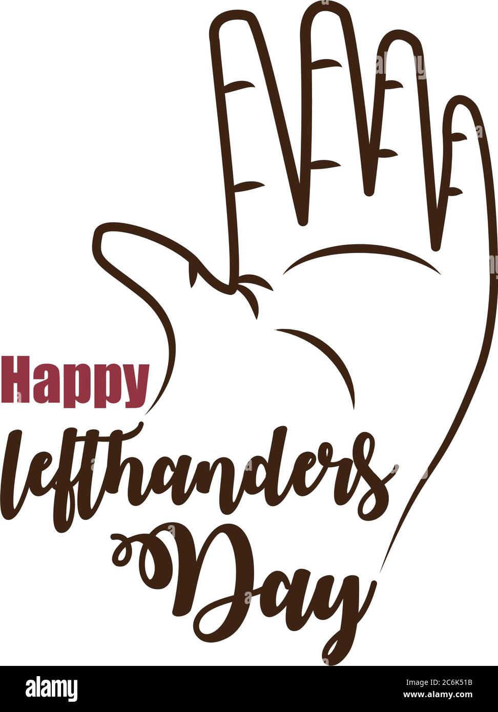 happy lefthanders day with left hand vector illustration design Stock ...