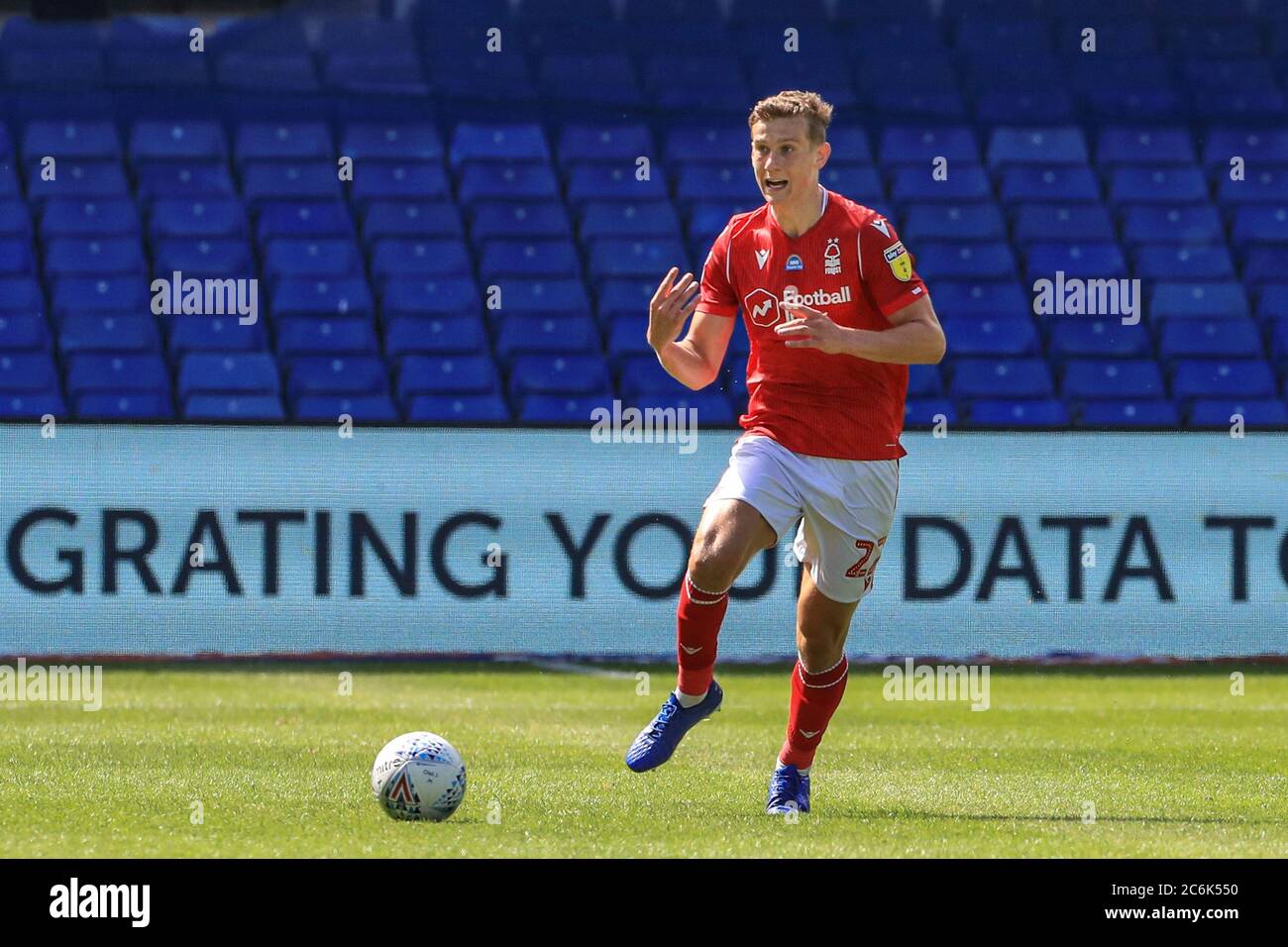 Ryan Yates (22) of Nottingham Forest looks for a a team mate to pass to ...