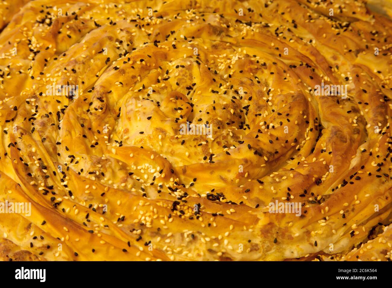 Traditional homemade Turkish borek. Full frame Stock Photo - Alamy