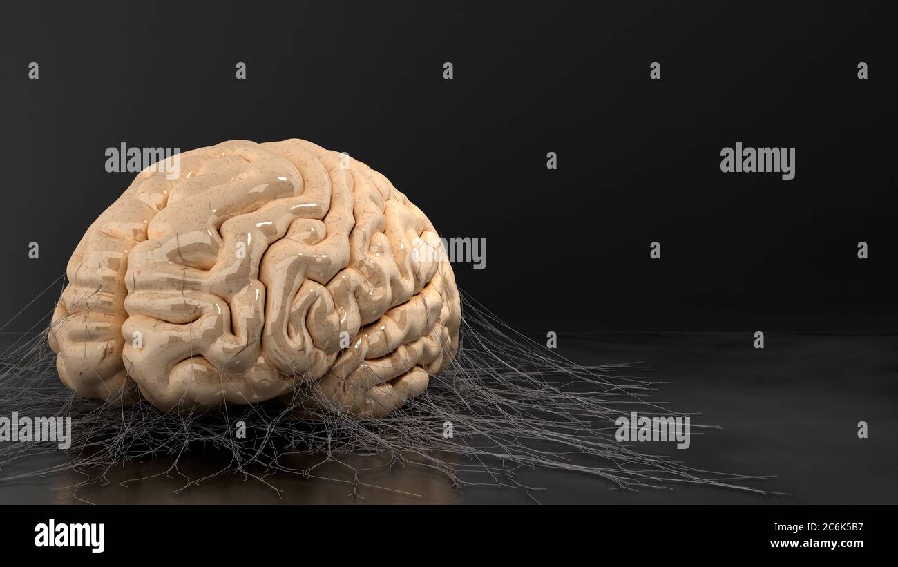 concept of abandoned mind or degradation of the mind brain on the flor ...