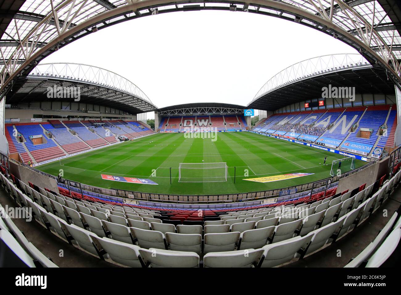 Inside the DW stadium, home of Wigan Athletic Stock Photo - Alamy