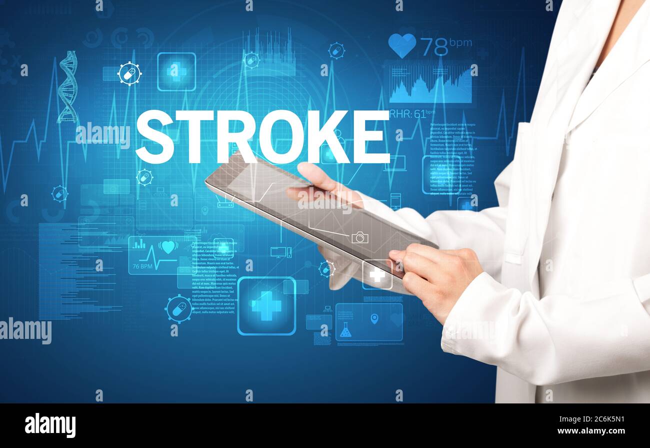 young doctor writing down notes with STROKE inscription, healthcare ...