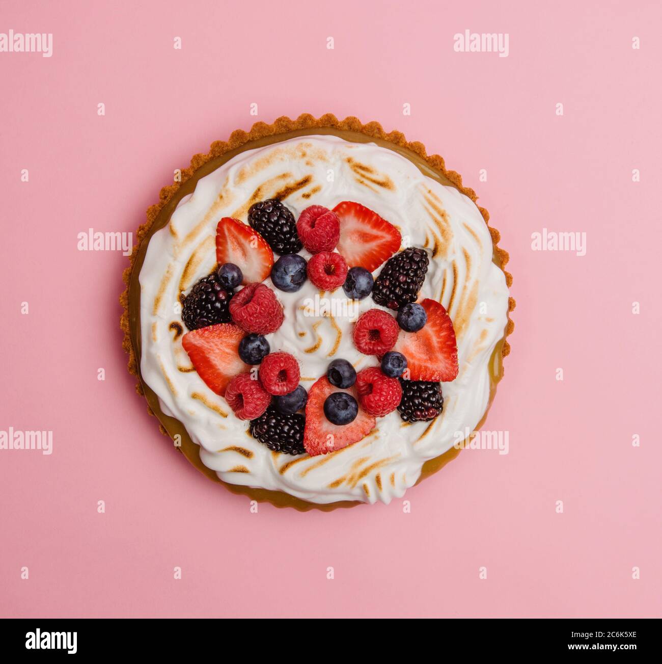 Fruit tart with cream brulee Stock Photo - Alamy