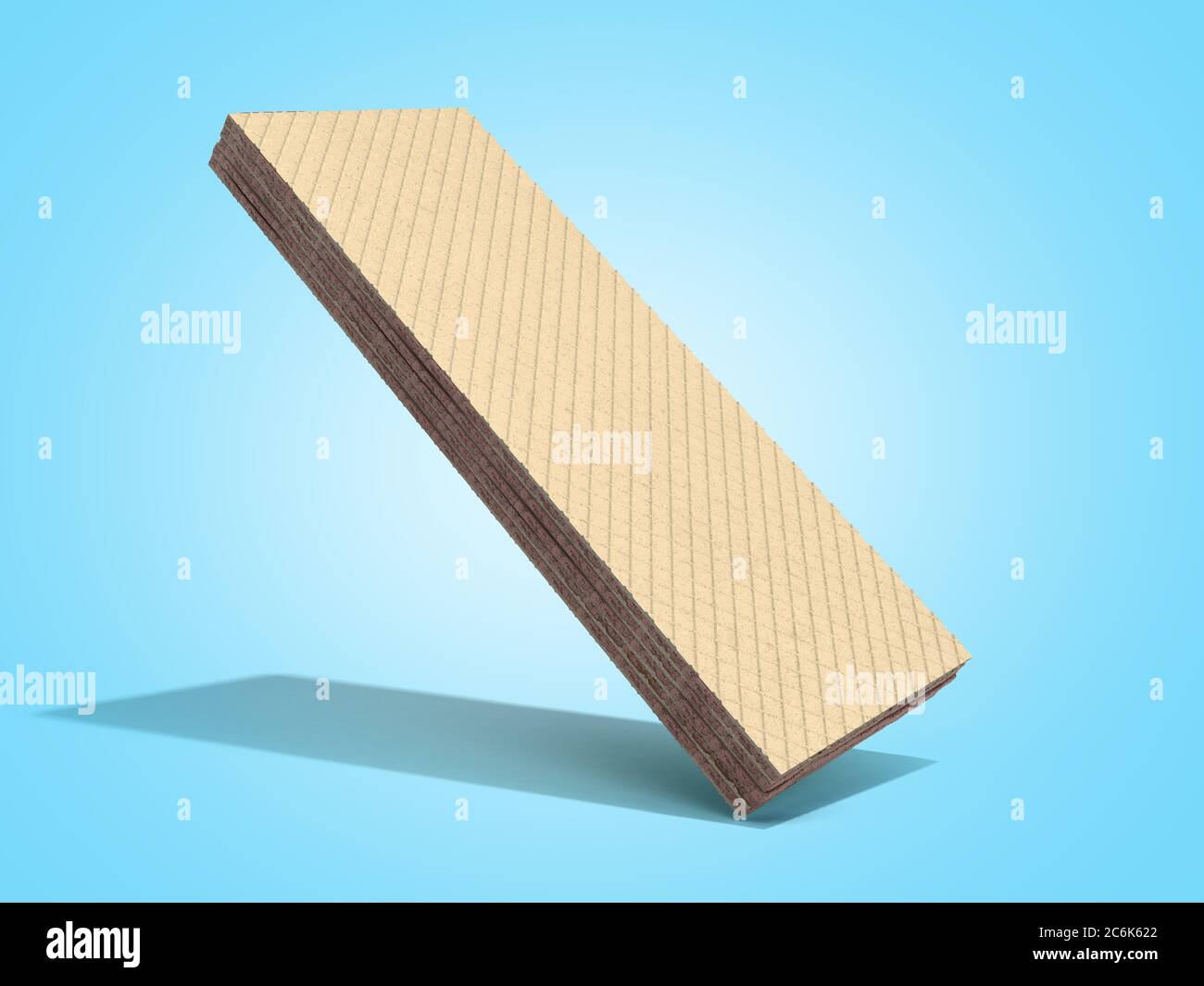 Four rectangle shape wafer biscuit 3d render on blue gradient Stock ...