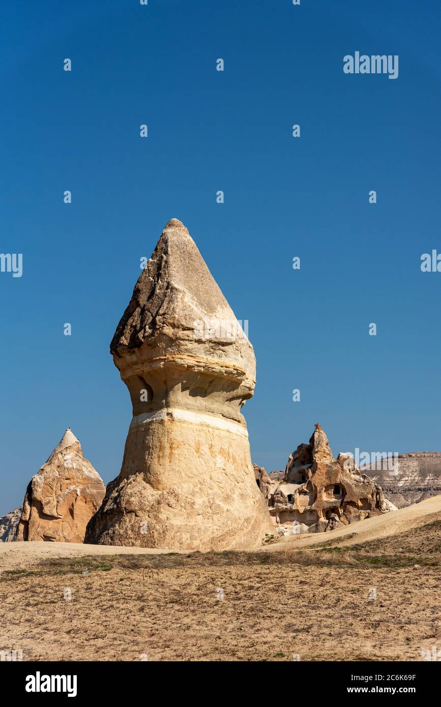 Beautiful landscape of ancient geological formation in Cappadocia ...