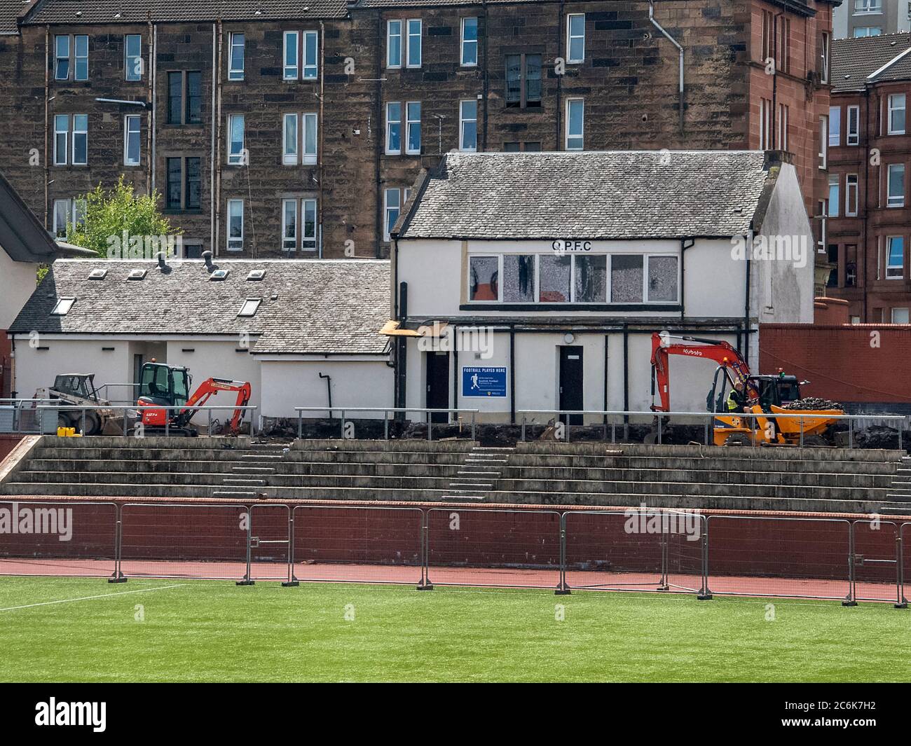 Glasgow, Scotland, UK. 9th July 2020: Redevelopment of Lesser Hampden ...
