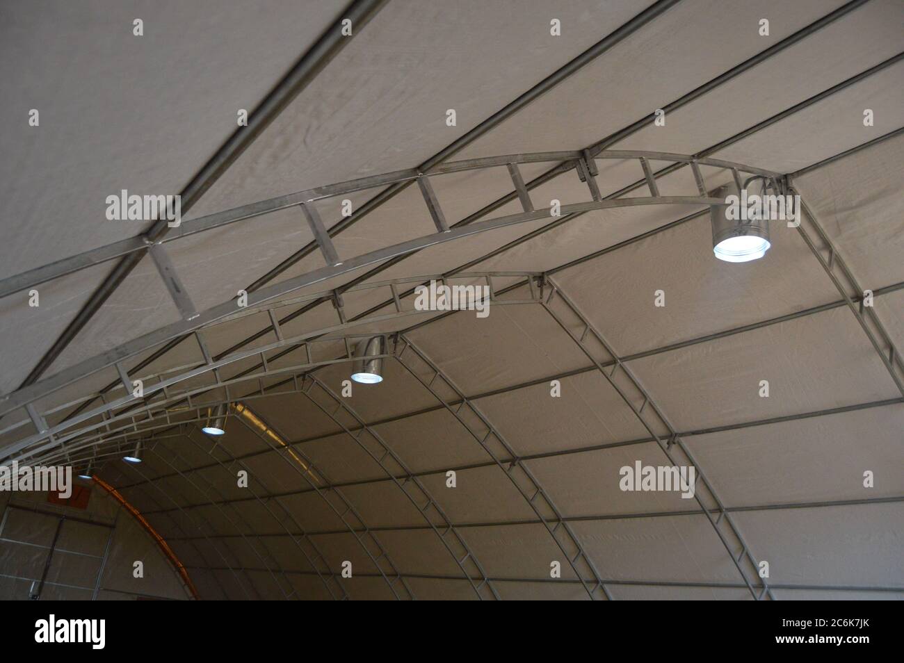 tent installation in the village Stock Photo - Alamy