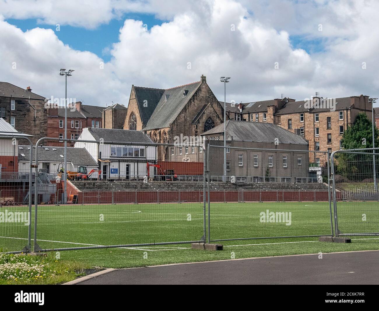 Glasgow, Scotland, UK. 9th July 2020: Redevelopment of Lesser Hampden ...