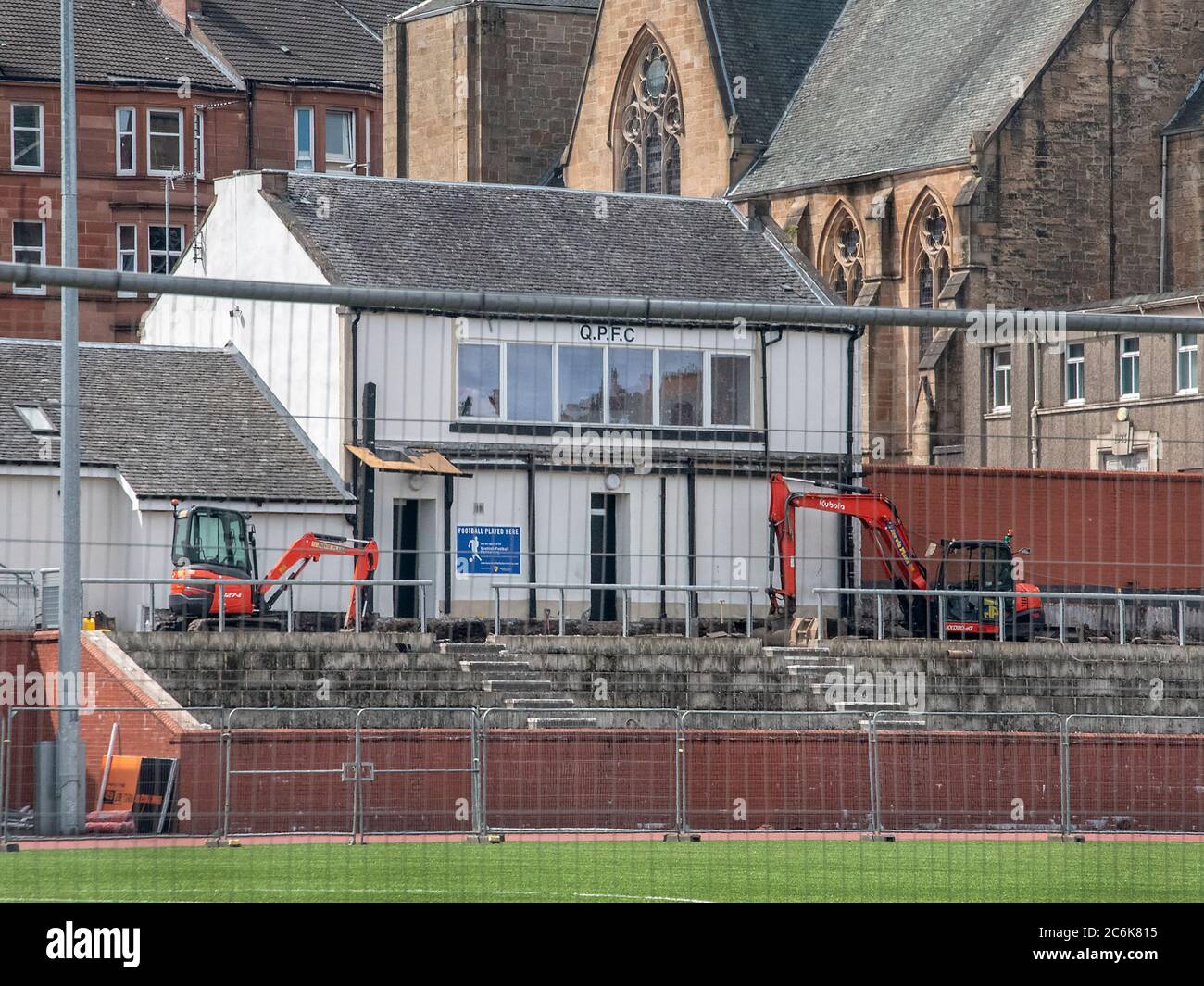 Glasgow, Scotland, UK. 9th July 2020: Redevelopment of Lesser Hampden ...