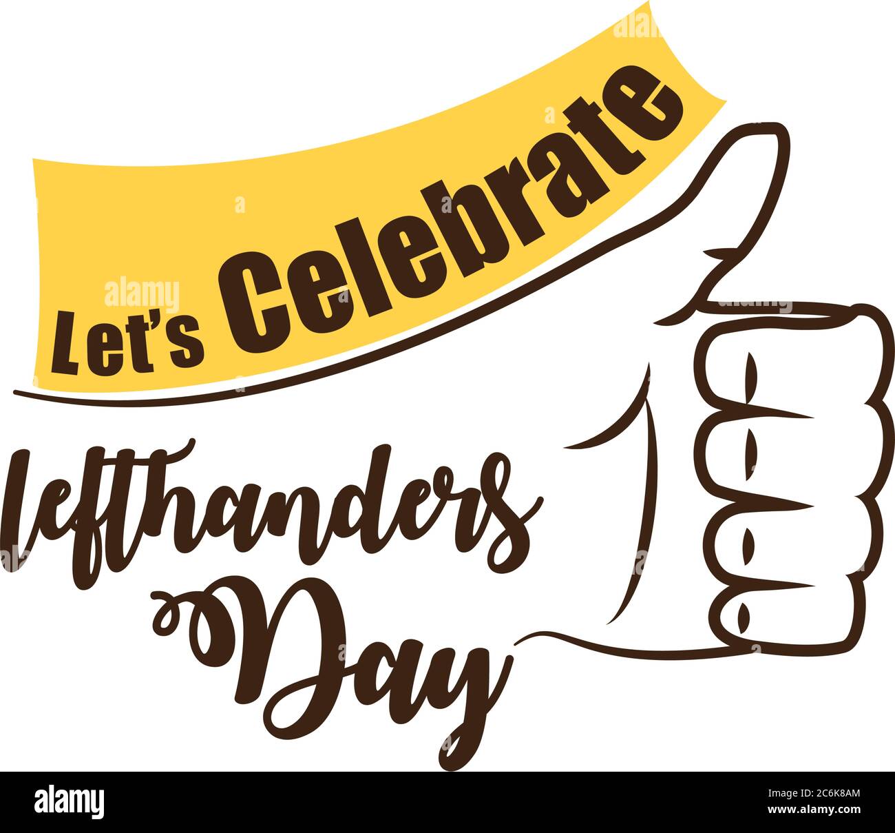 celebrate lefthanders day with left hand vector illustration design ...